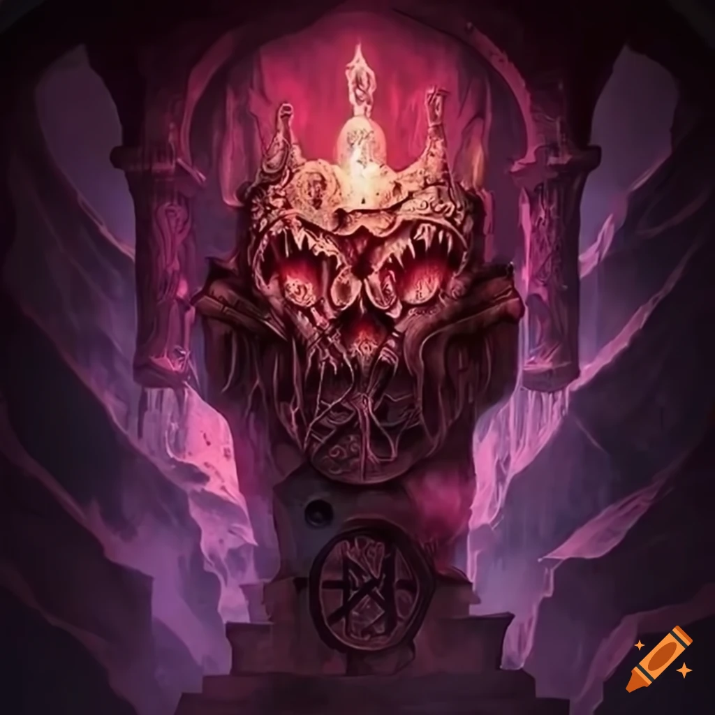 Dungeons & Dragons ritual chamber with demonic symbols and pentagram on ...