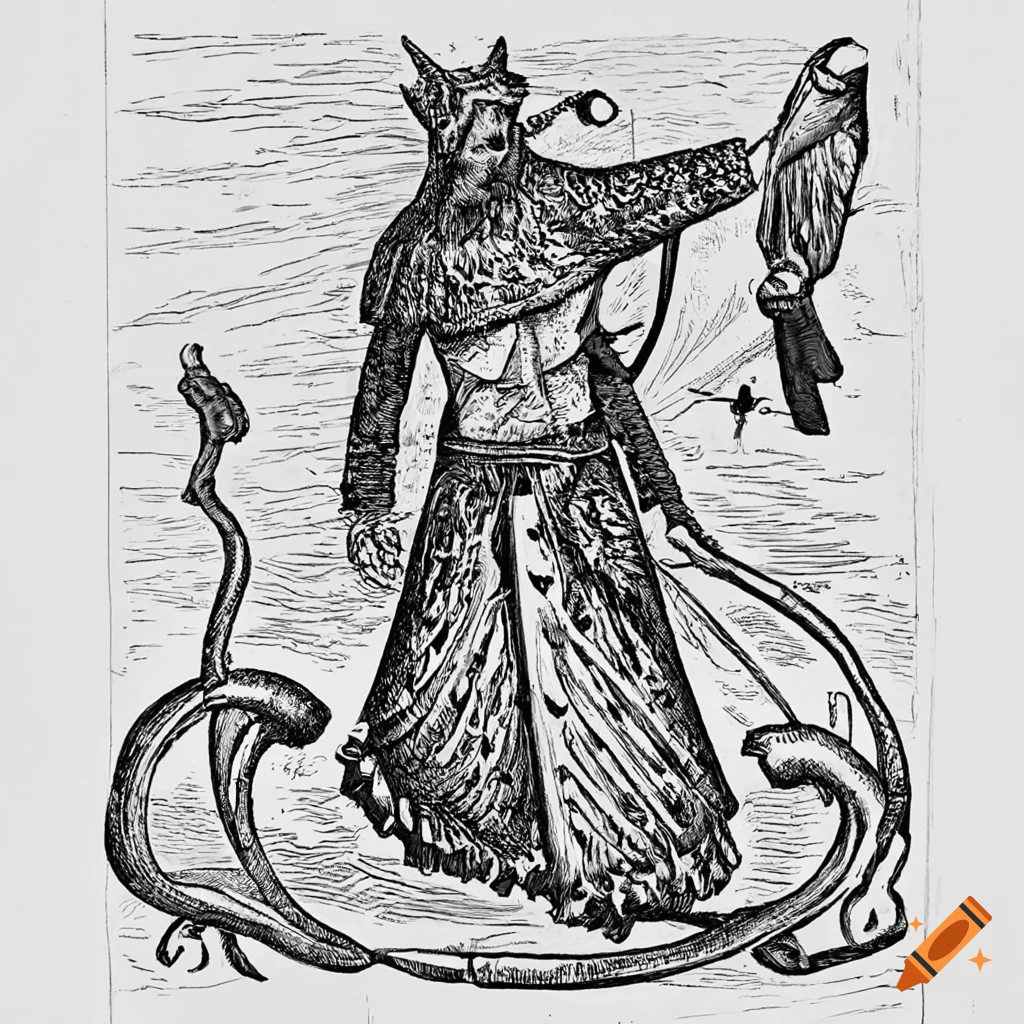 Wizard warrior meditating with a falcon, sword, and bow on Craiyon