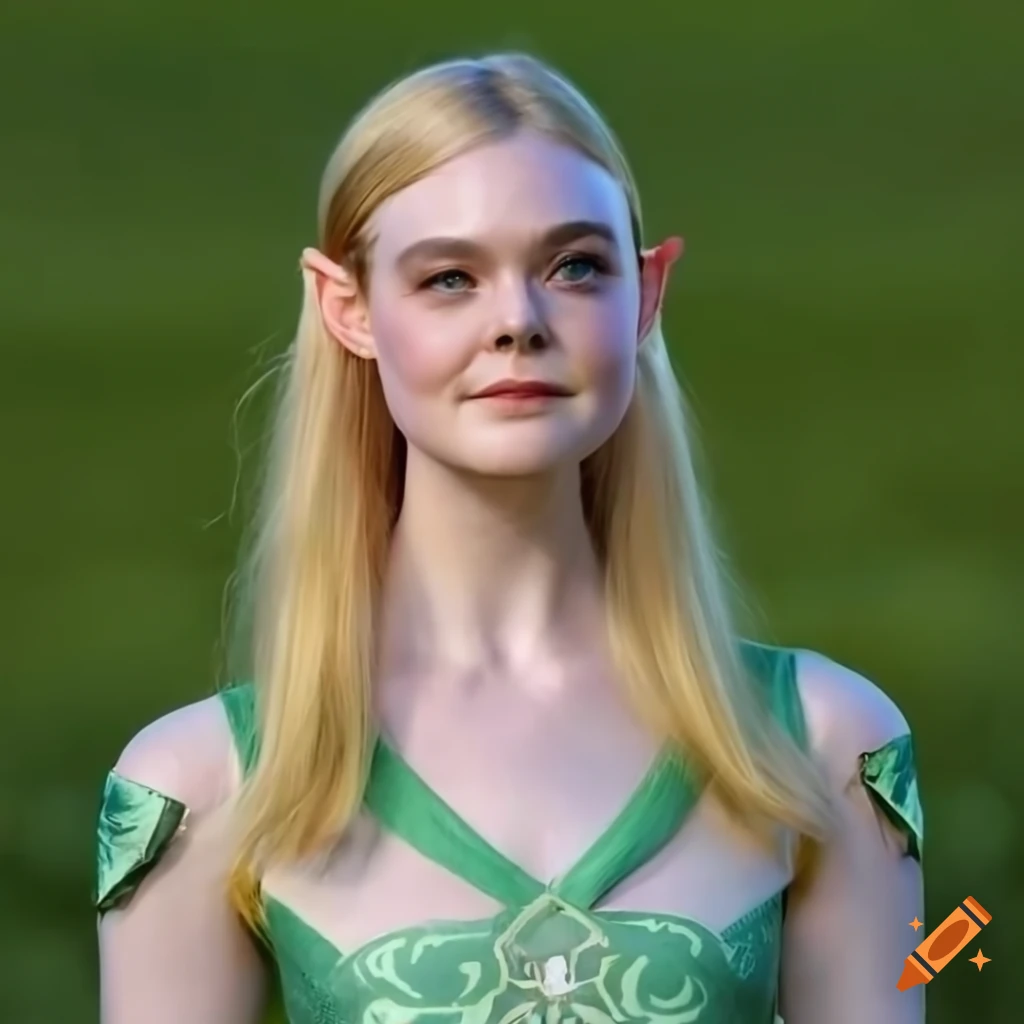 Elle Fanning as Princess Zelda in a detailed and naturalistic style ...