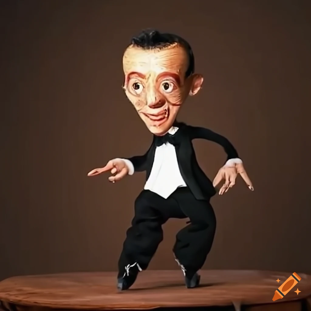 Intriguing puppet tap-dancing like fred astaire on Craiyon