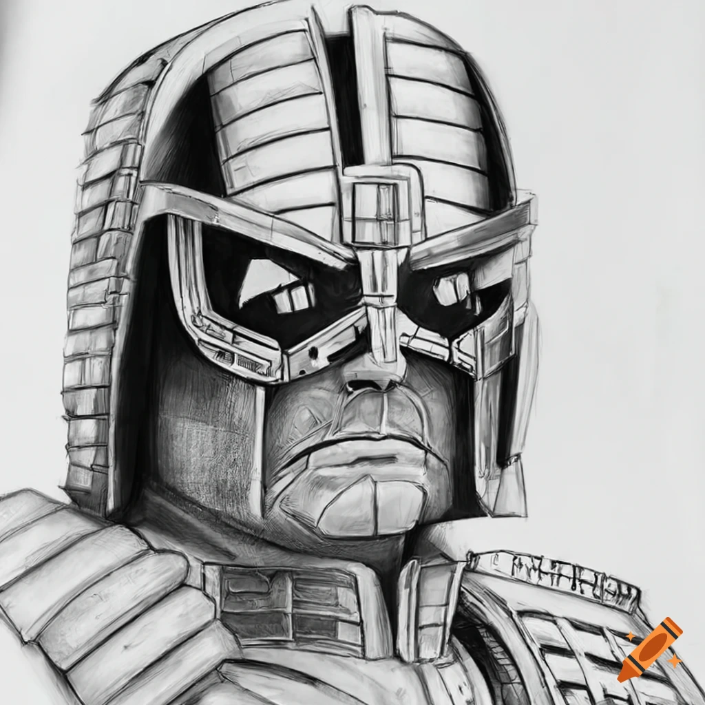 Judge Dredd with intense rage expression in Japanese Anime style on Craiyon