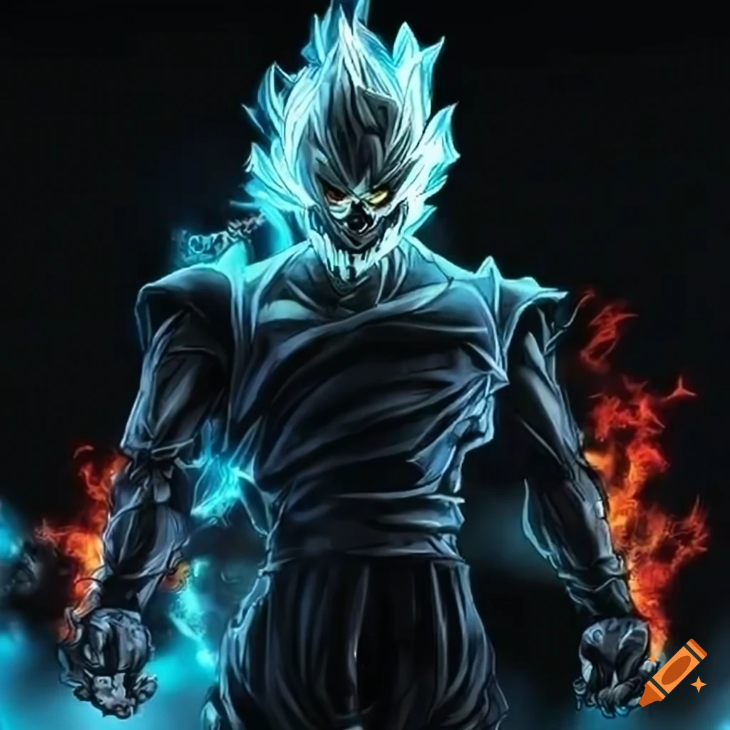Ghost rider goku character art on Craiyon