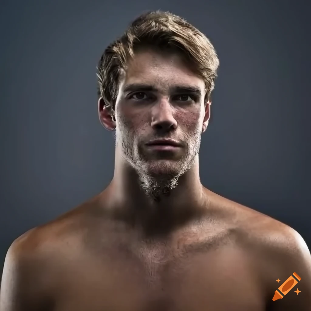 Portrait of a midwestern young man with masculine features and dark ...