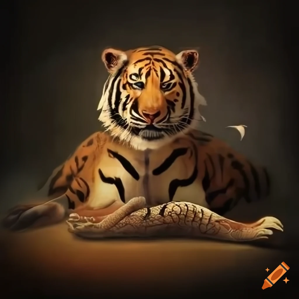 Vibrant chinese painting of five elements animals in wu universe on Craiyon