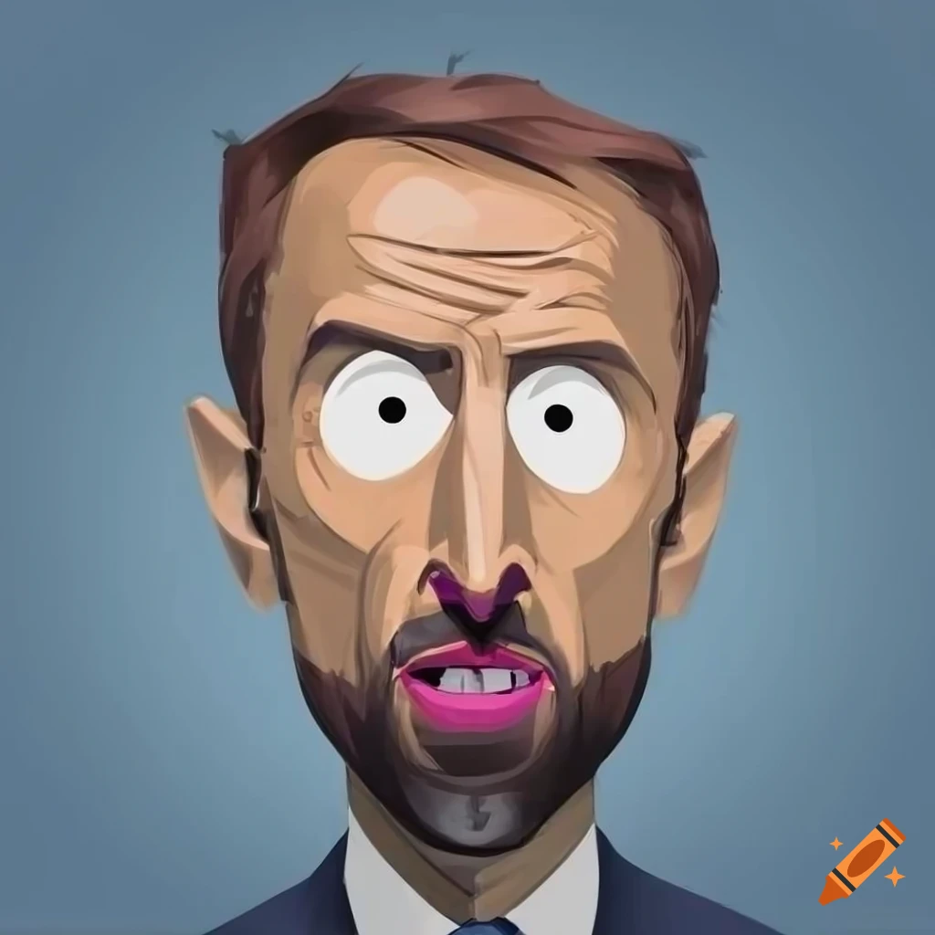 Satirical illustration of Gareth Southgate as a South Park character in ...