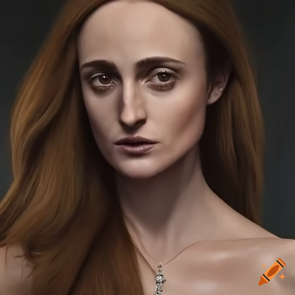 Beautiful young woman with very long hair in a hyperrealistic style on ...