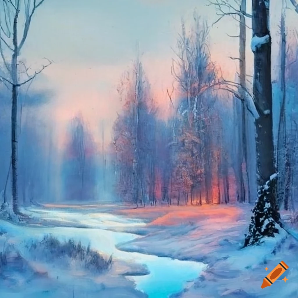 Winter landscape view on Craiyon