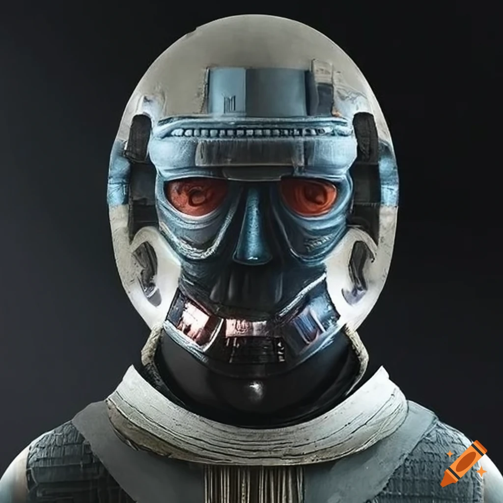Sinister space helmet for an interstellar pirate-samurai on Craiyon