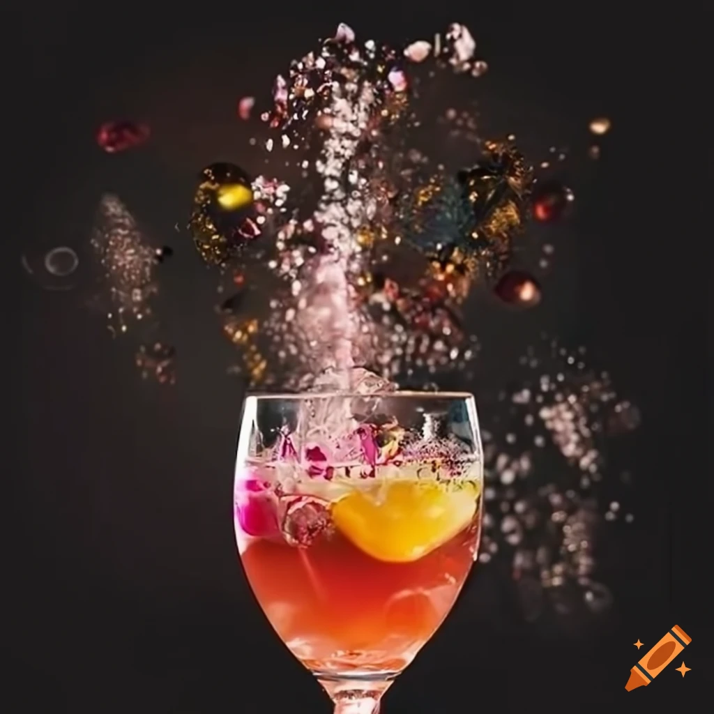 Inventive mixologist crafting a brain-boosting bubbly cocktail with ...