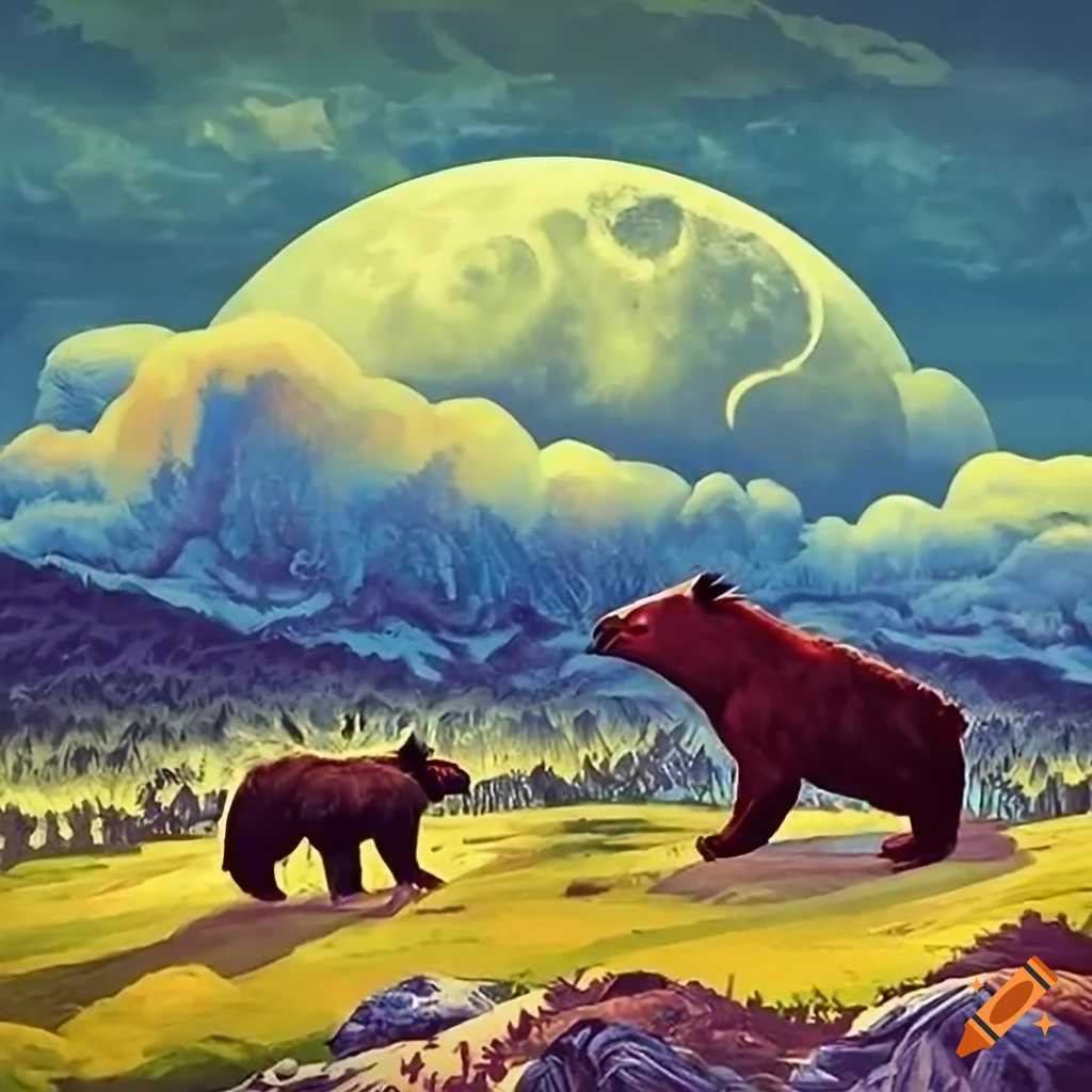 Vintage Soviet forestry and wildlife propaganda poster with bears ...