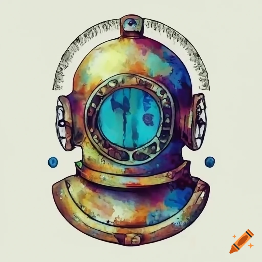 Old bell diving helmet inspired by old school navy tattoos on Craiyon