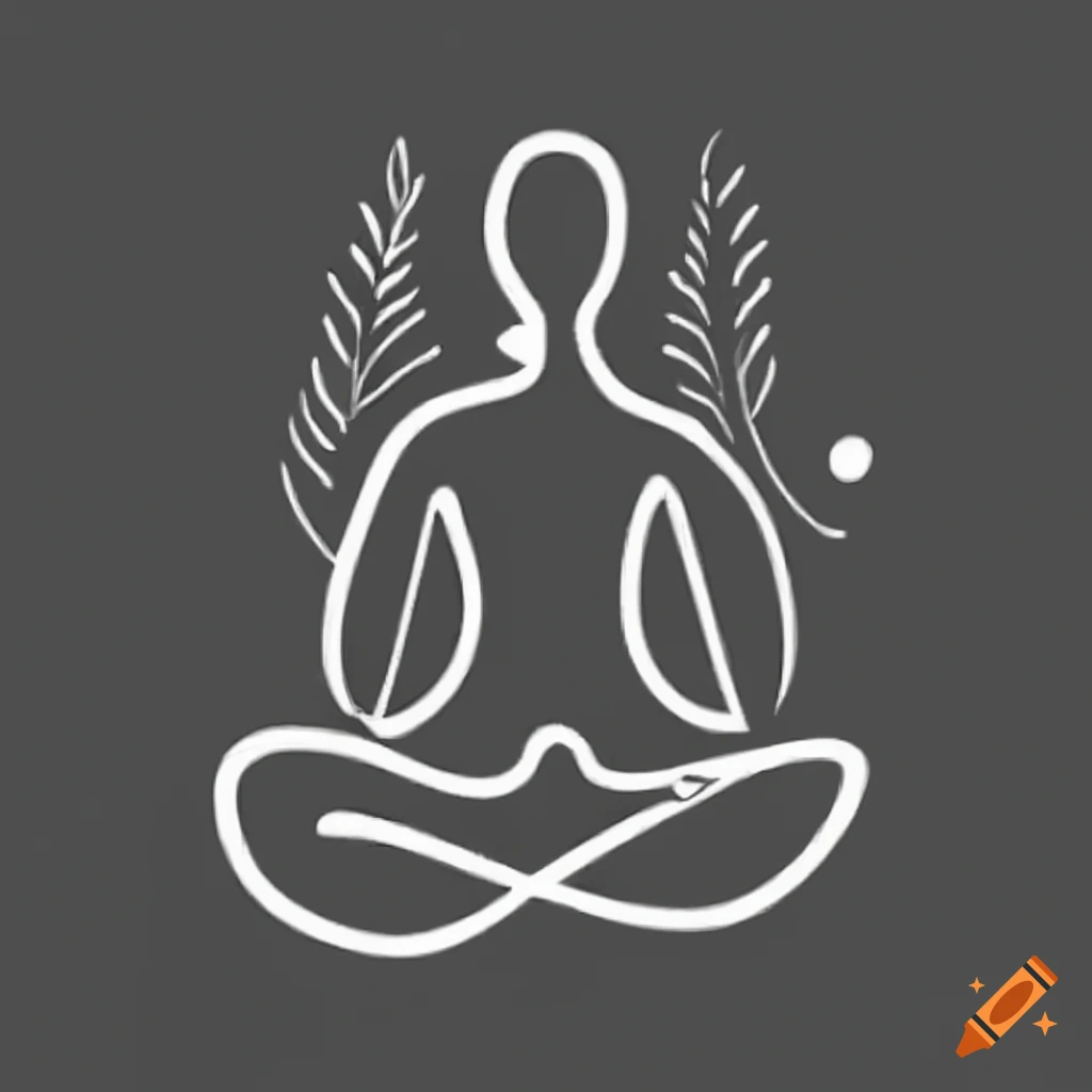 Minimalistic drawing of person meditating with folded hands in one line ...