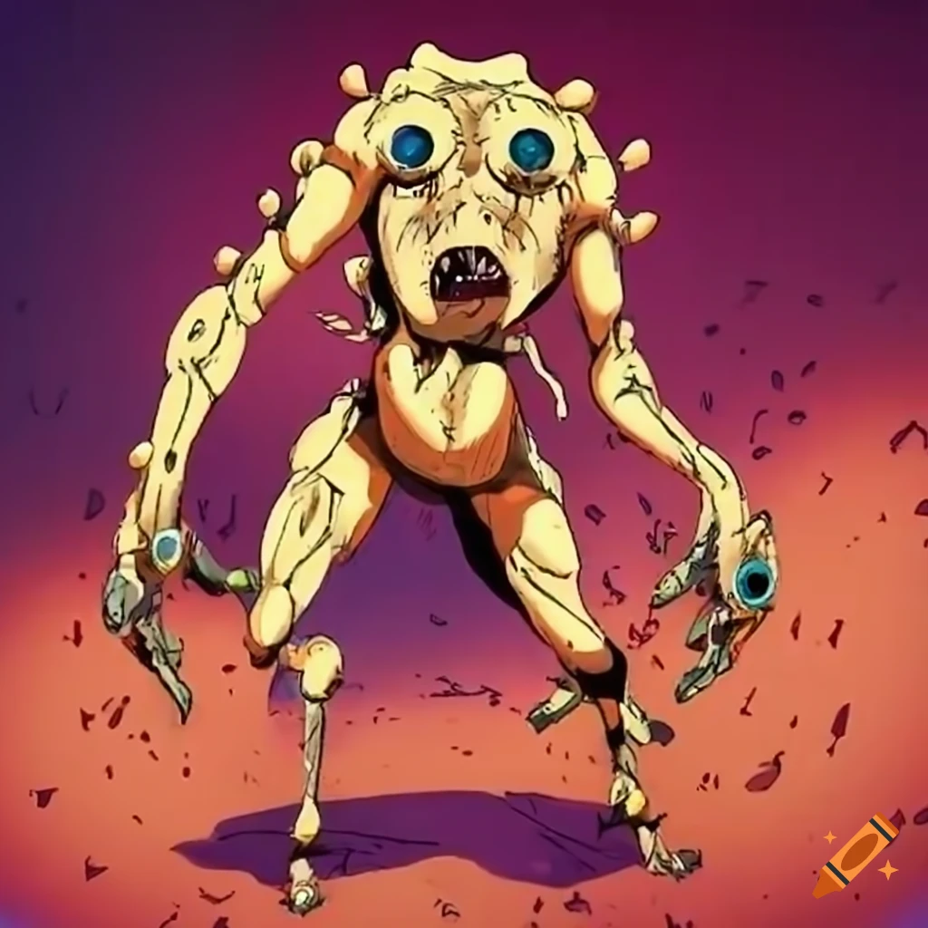 Whimsical anime-style creature inspired by jojo's bizarre adventure ...