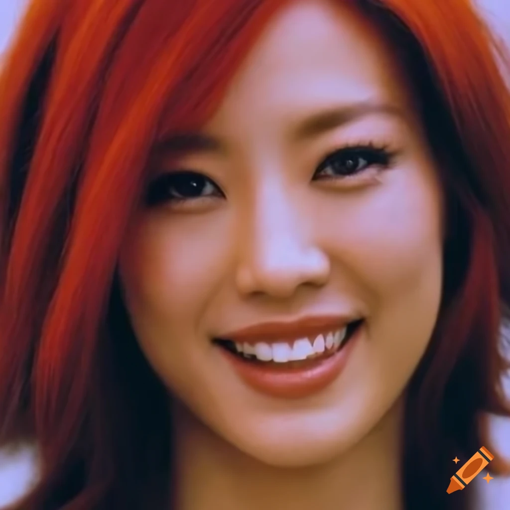 Mesmerizingly beautiful young woman with bright red hair on Craiyon