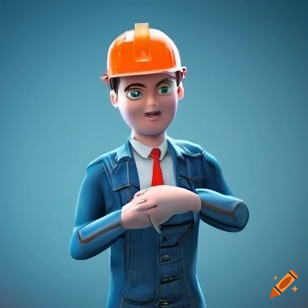 3d illustration of a civil engineer character named lawdavmerci in ...