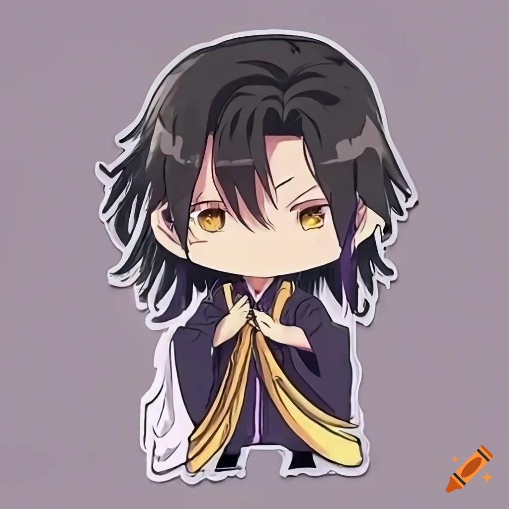 Suguru geto chibi sticker in full body standing pose on Craiyon