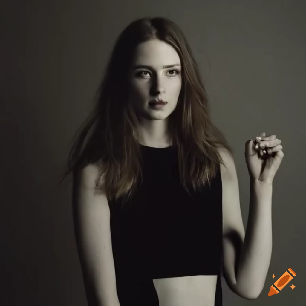 Young woman with long hair and soft features created from multiple ...