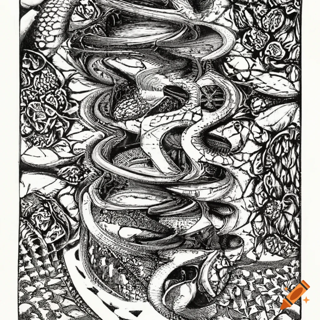 Intricate artwork of infinite coffee cups by M. C. Escher on Craiyon