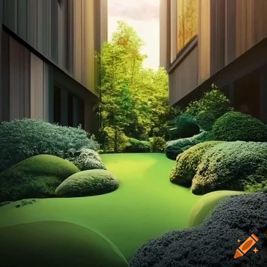 Landscape with modern design integration on Craiyon