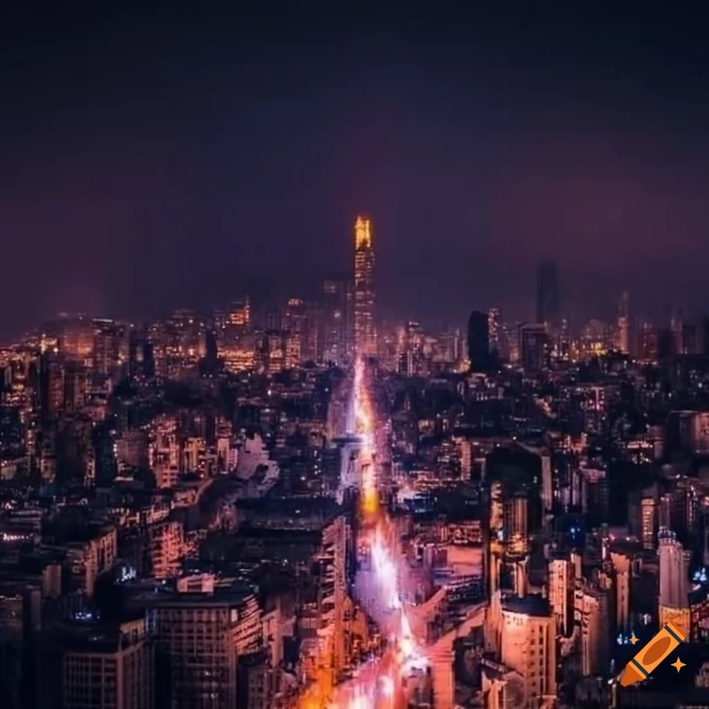 Tehran cityscape at late night in 4k resolution on Craiyon