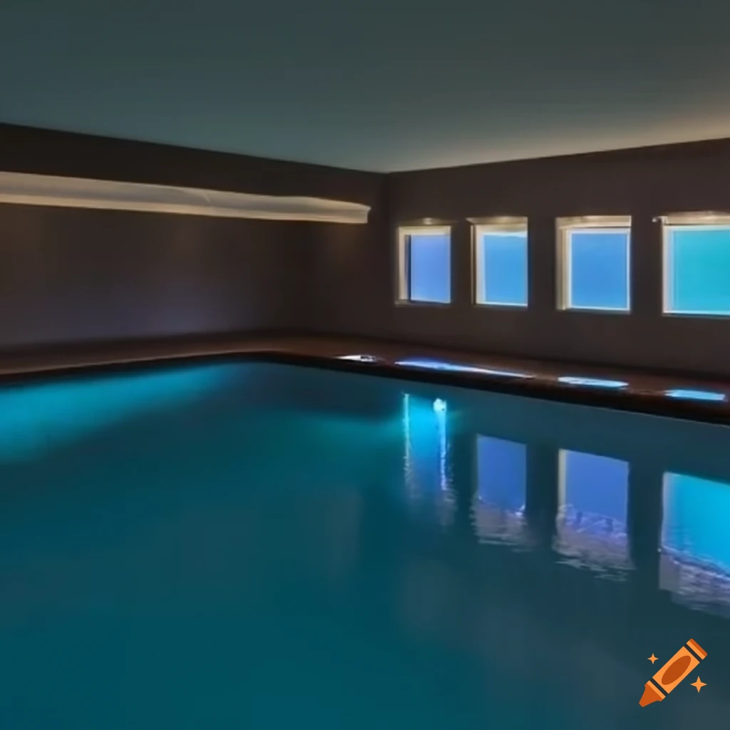 Liminal spaces pool room on Craiyon