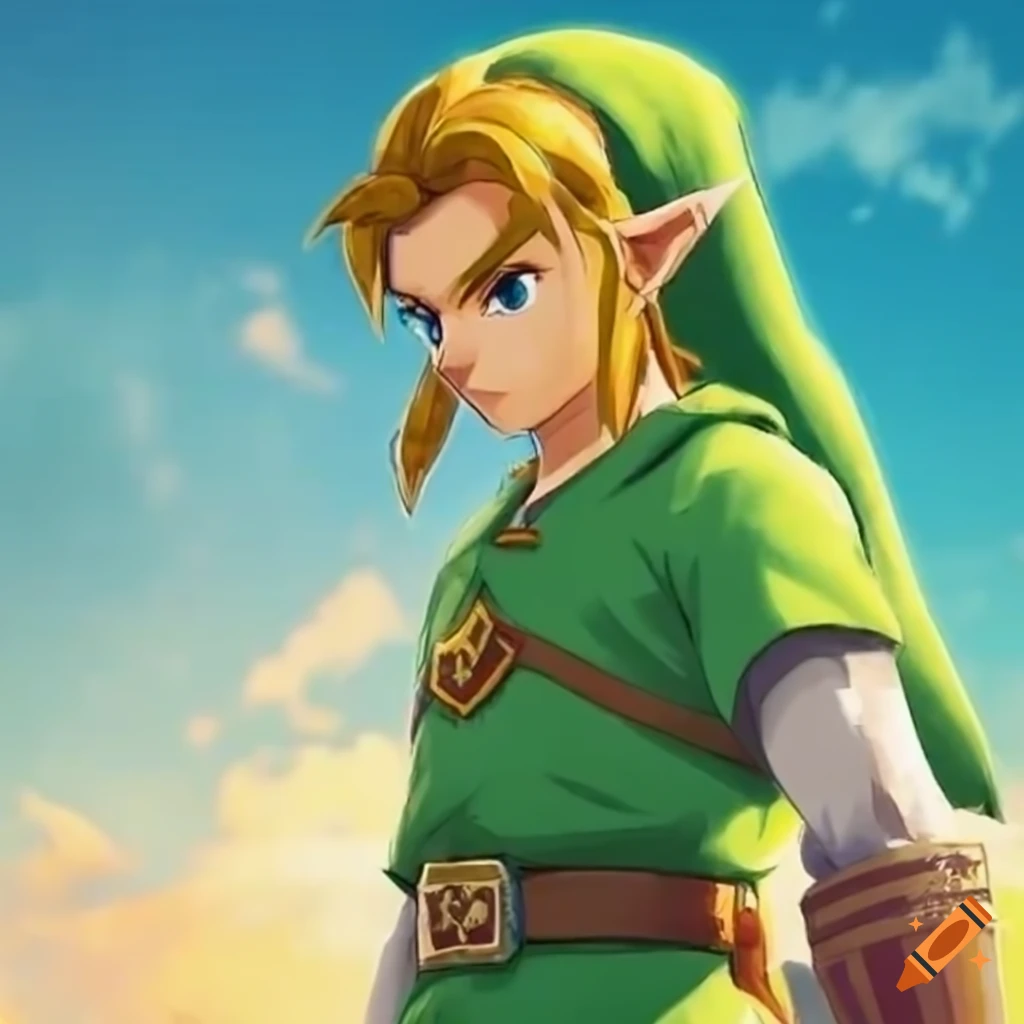 Iconic anime renditions of link and zelda from the legend of zelda ...