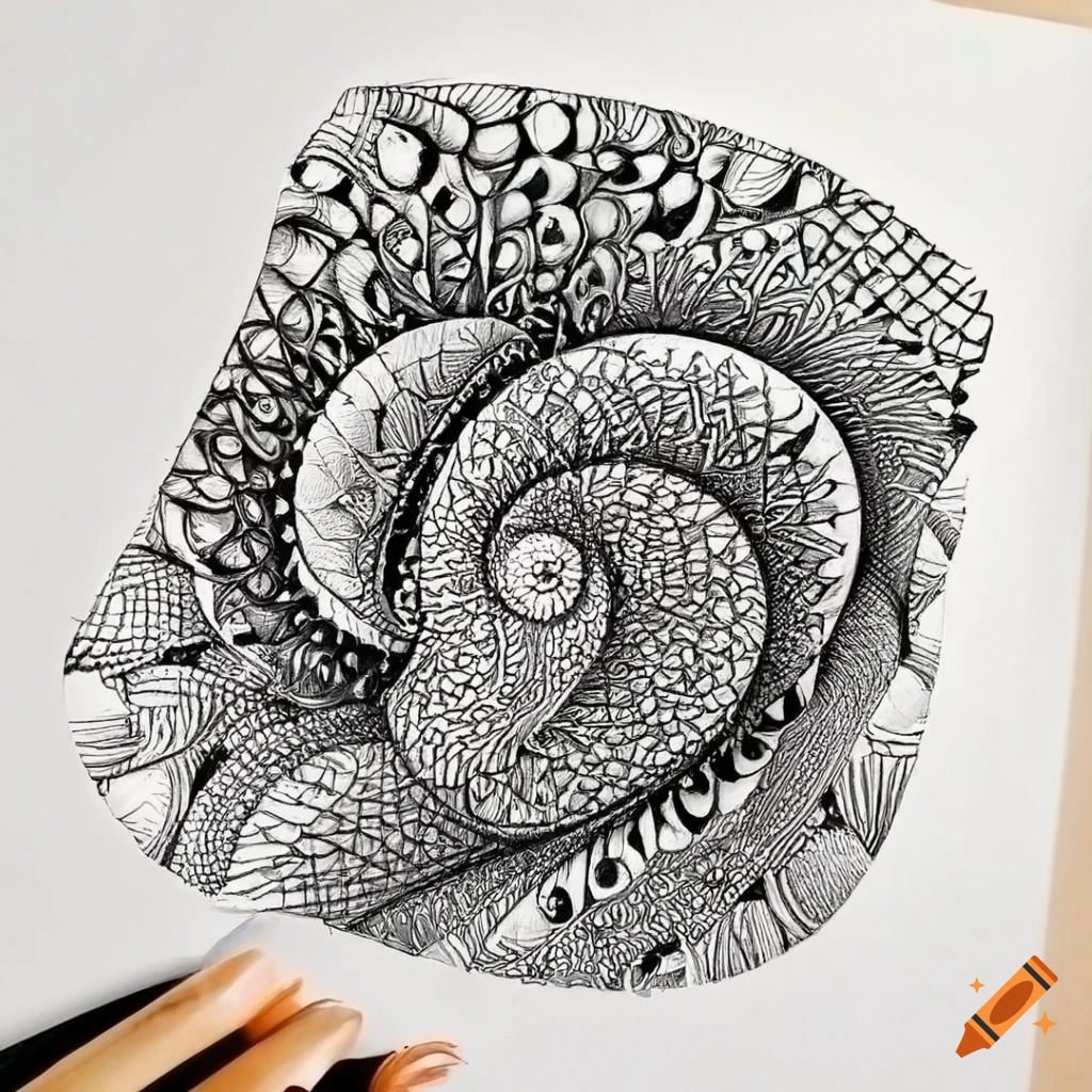Stunning Zentangle art with intricate organic patterns and lines on Craiyon