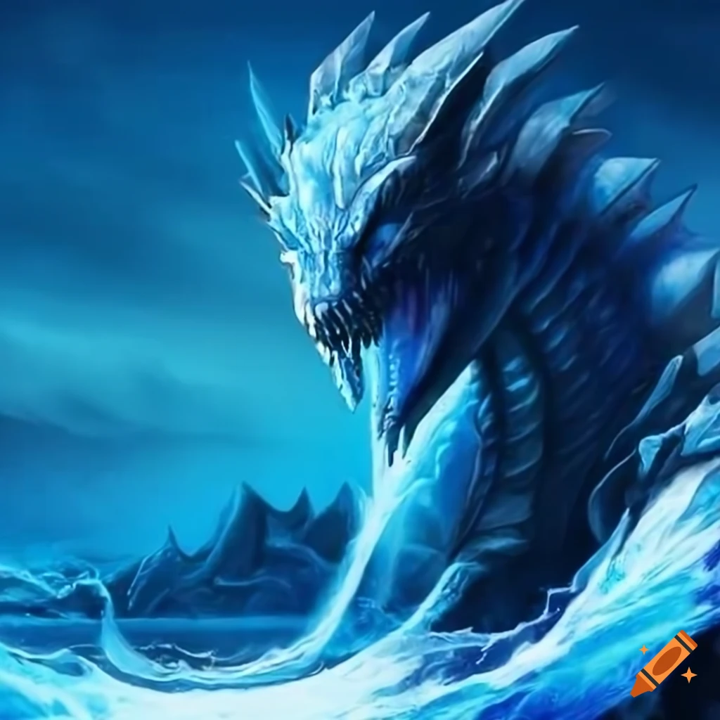 Ice dragon on Craiyon