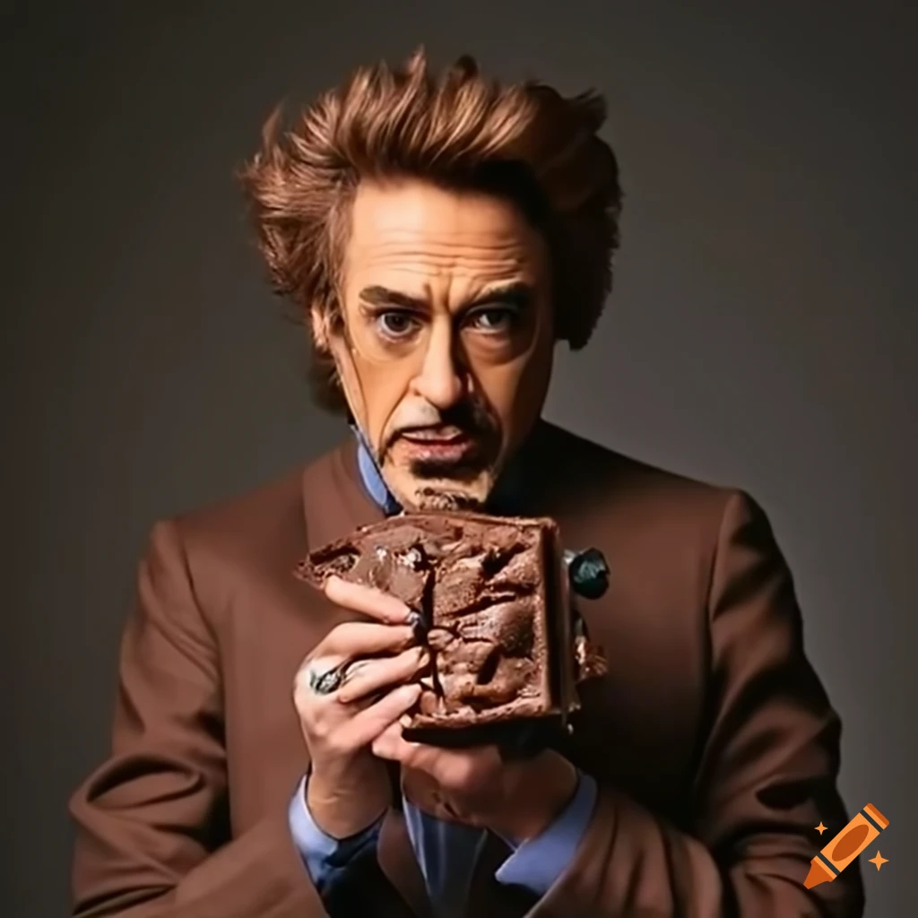 Robert downey jr. in a brownie character cosplay outfit on Craiyon