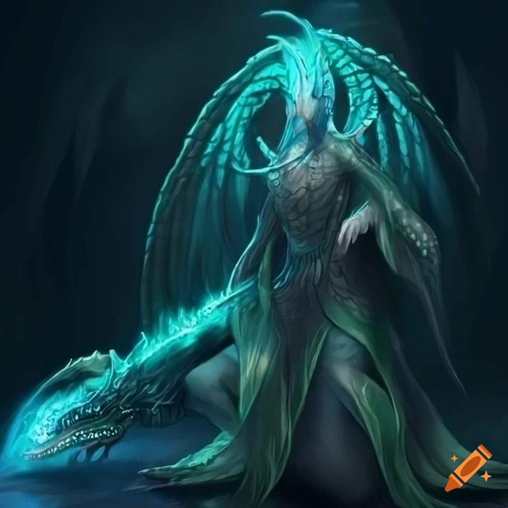 Cyan wind drakeling, dragon humanoid with cyan scales on Craiyon