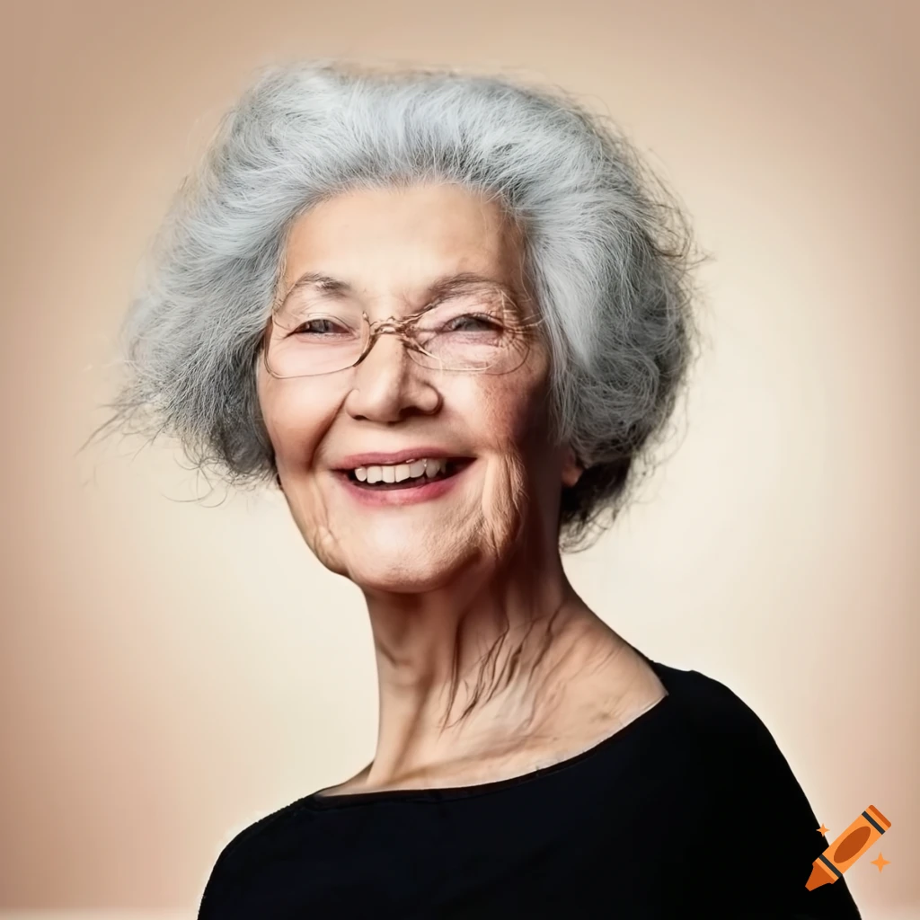 Friendly 60-year-old lady profile picture photography on Craiyon