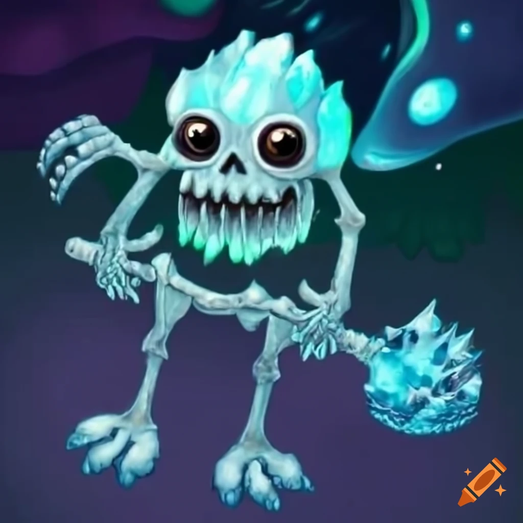 Crystal Skeletal creature from My Singing Monsters on Craiyon