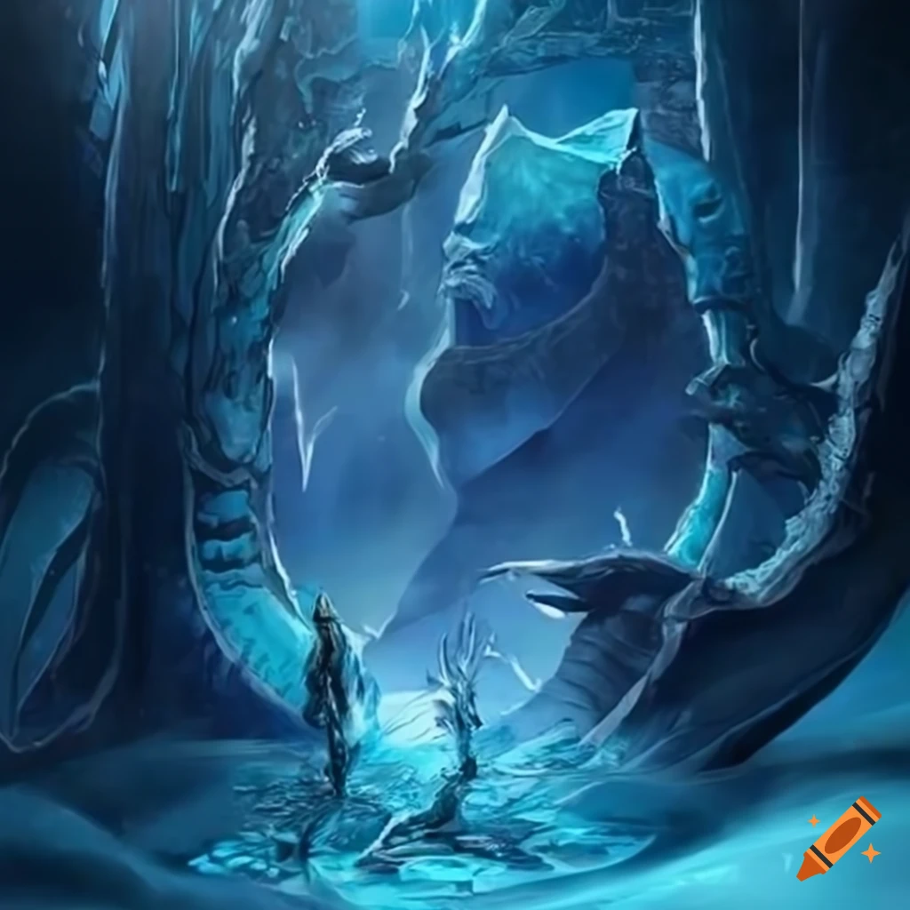 Unique fantasy card design with ice details on Craiyon