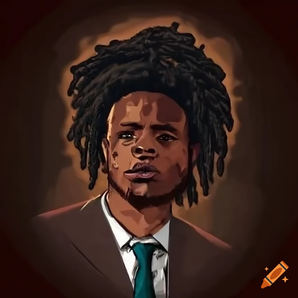 Elegant black man with dreadlocks in a business suit on Craiyon