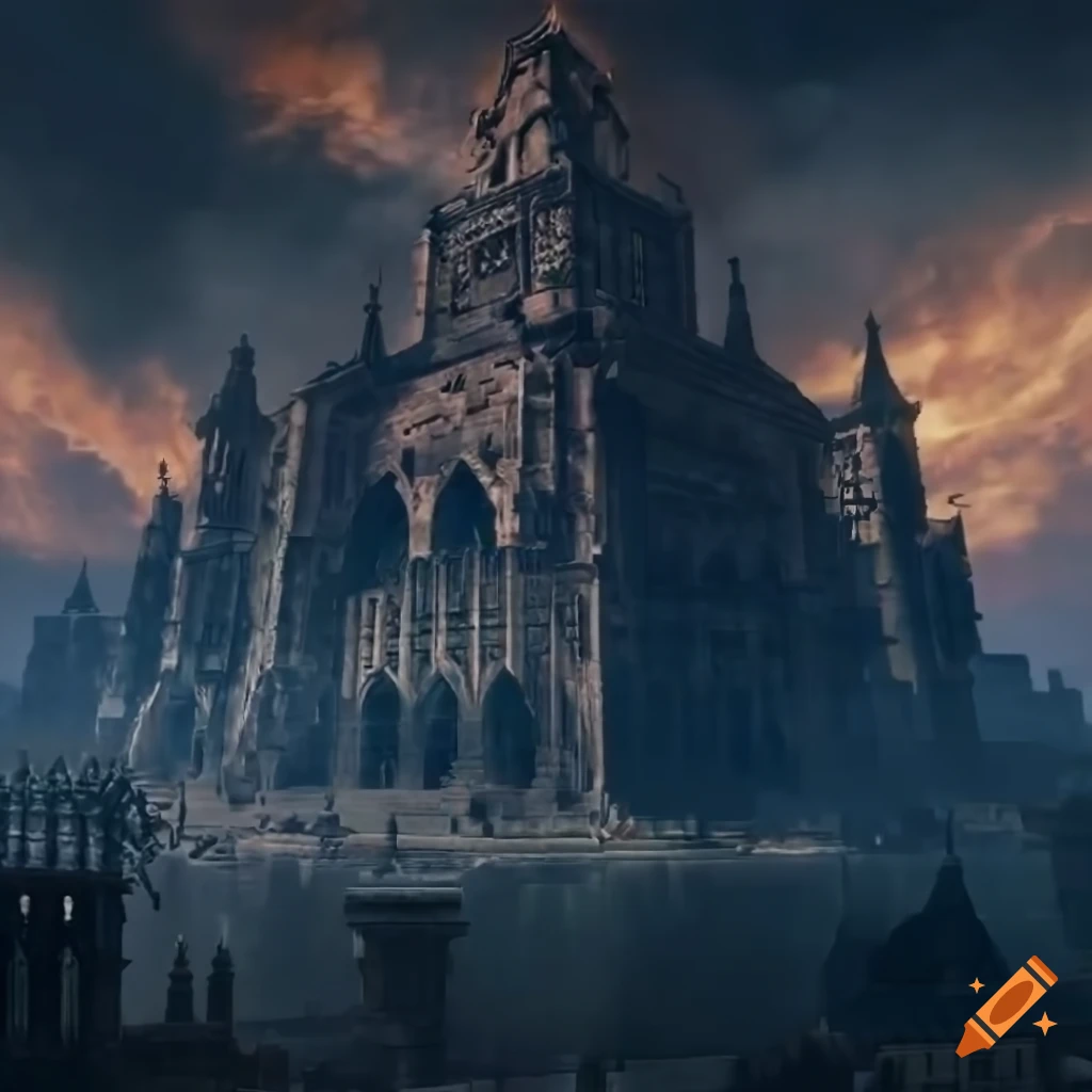 University of magic with a central palace and surrounding dorms and ...