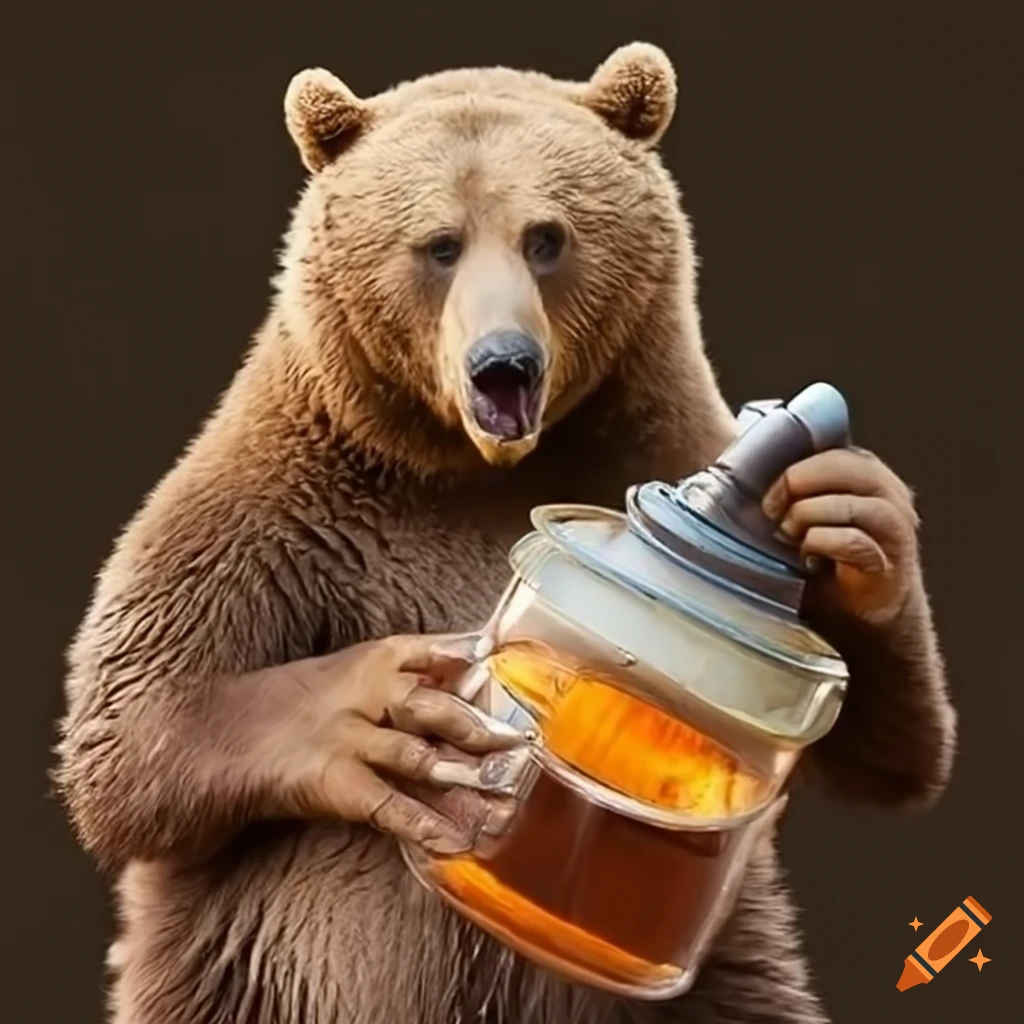 Bear enjoying moonshine on Craiyon