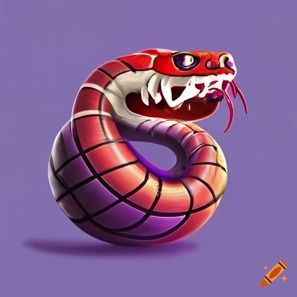 Dynamic basketball logo with a snake 'Mambas' striking around a ball on ...
