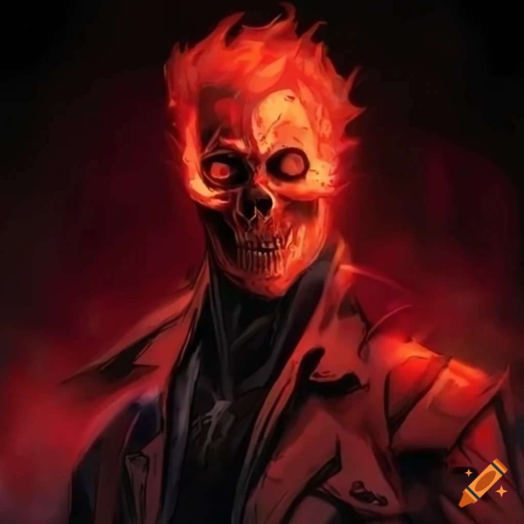 Red hood ghost rider artwork on Craiyon