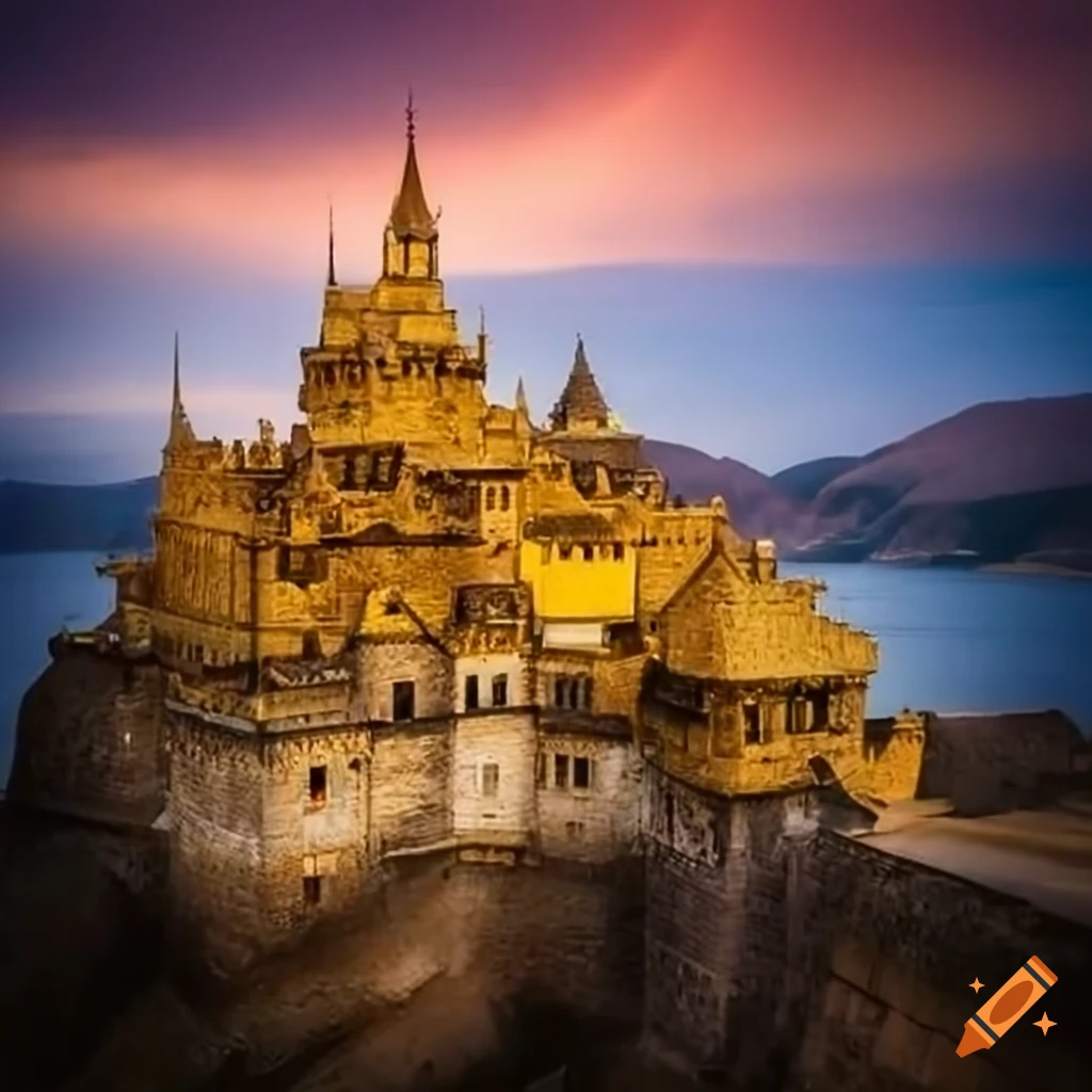 Golden castle on Craiyon