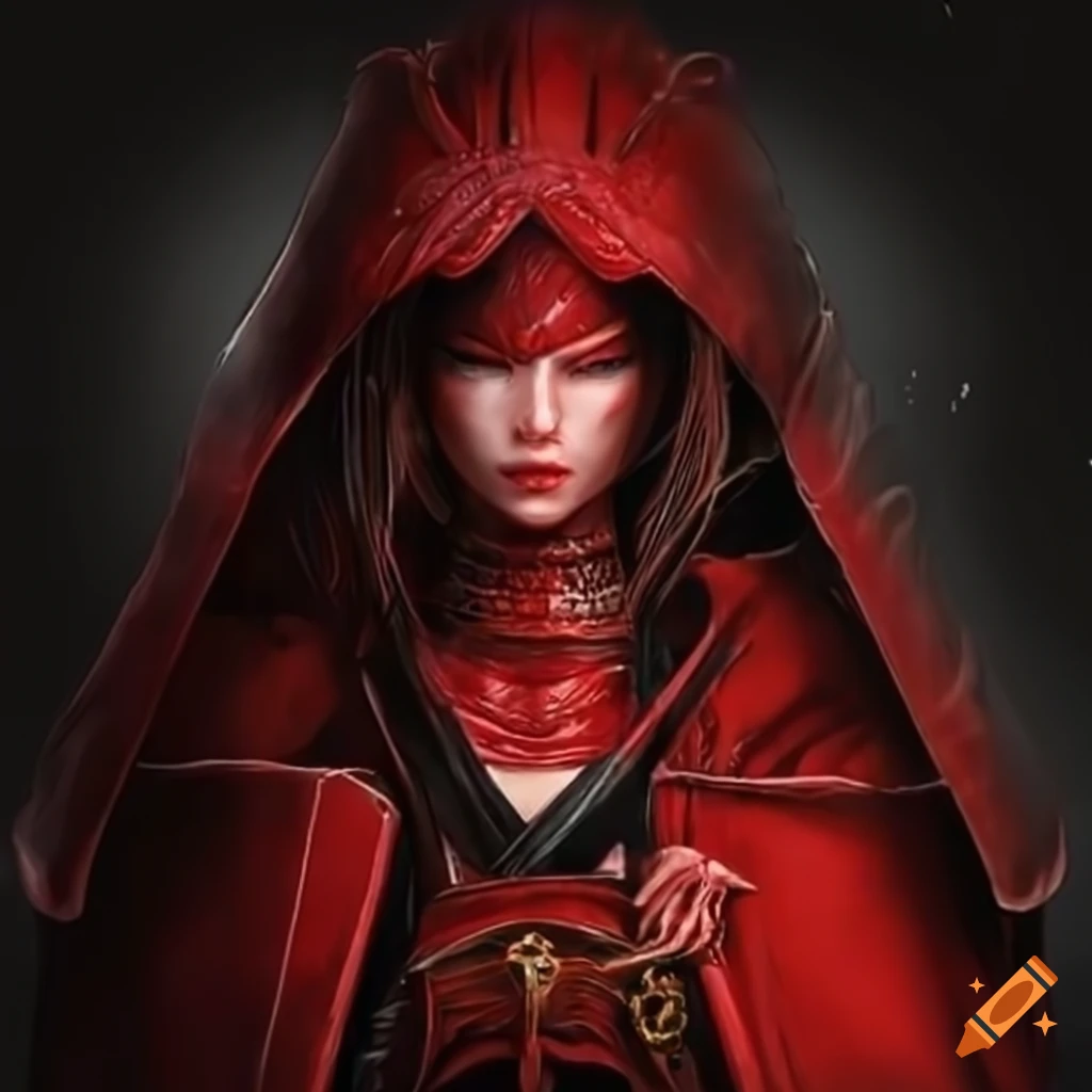 Female samurai red evil on Craiyon