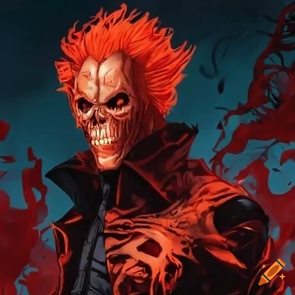 Red hood ghost rider artwork on Craiyon