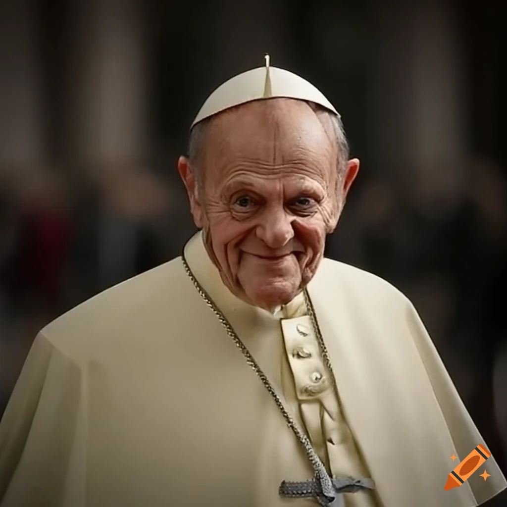 Satirical depiction of Donald Tusk as a pope on Craiyon
