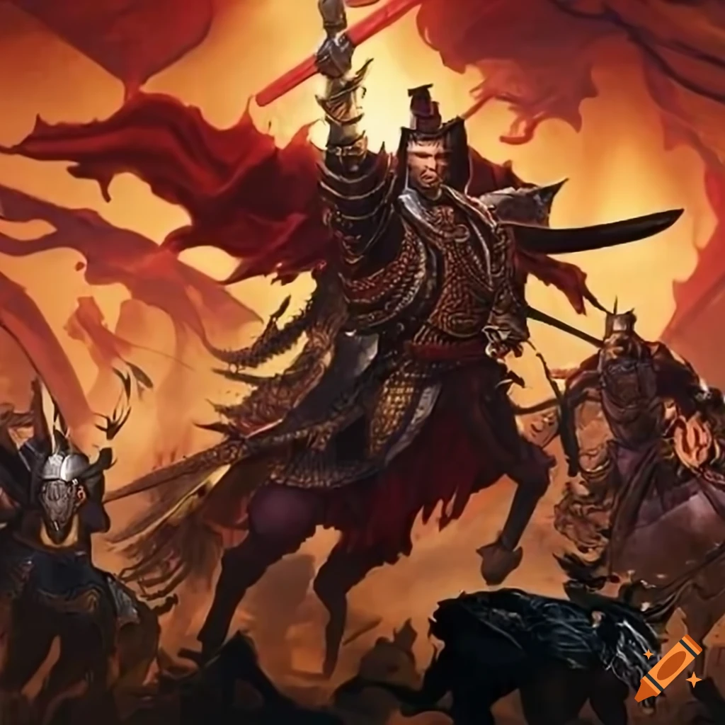 Chief with the Sword of Fu Xi leading Huaxia warriors against Chiyou's ...