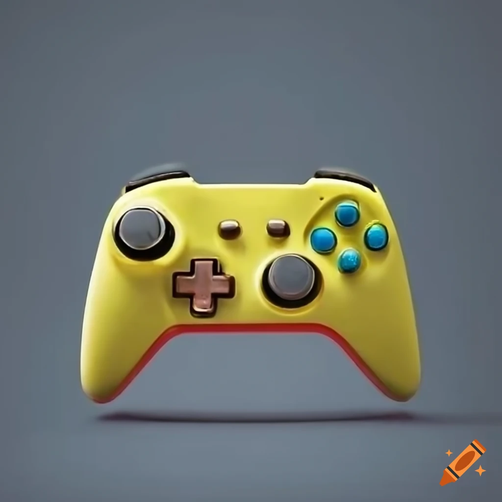 Custom nintendo controller with yellow and red colors on Craiyon
