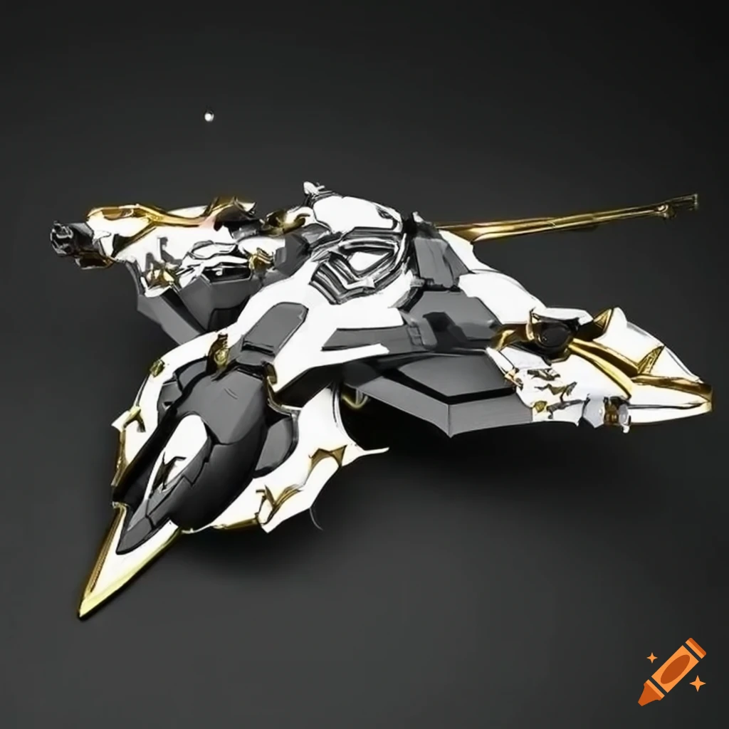 Spaceship of elfin design with advanced weaponry soaring through the ...