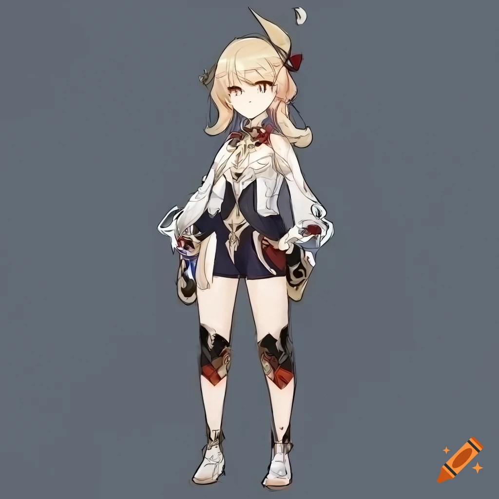 Genshin impact character design sheet on Craiyon