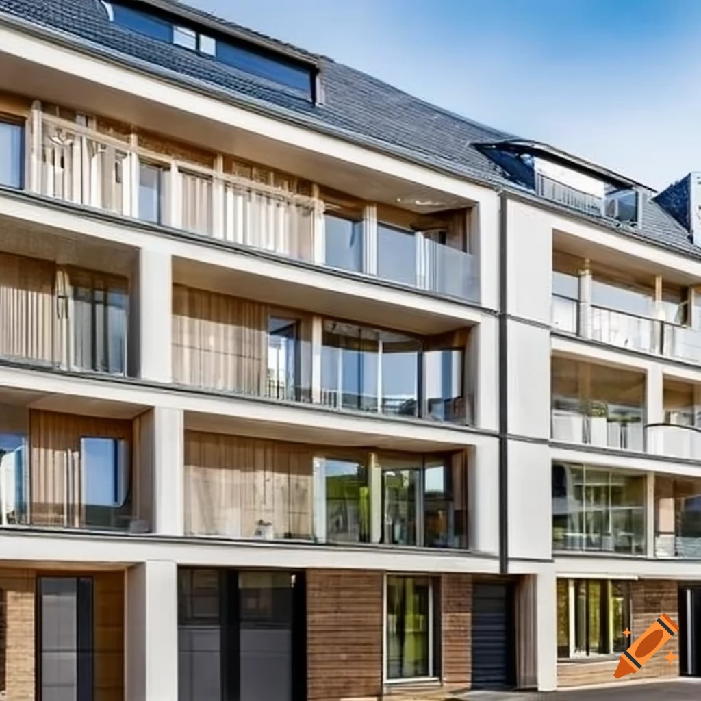 Modern multi-family house front view on Craiyon