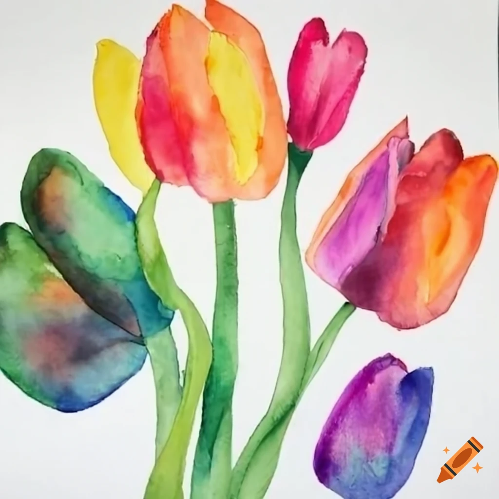 Rainbow tulips on Craiyon