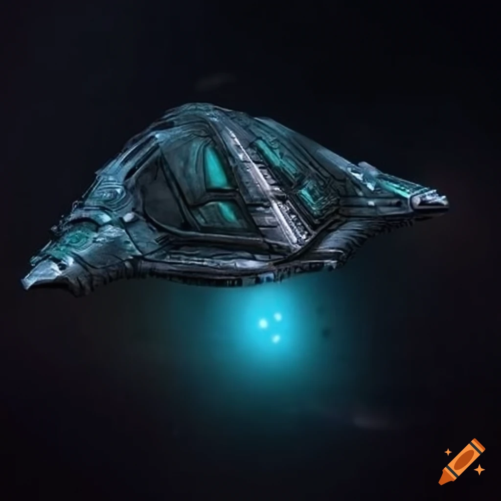 Organic alien spaceship on Craiyon