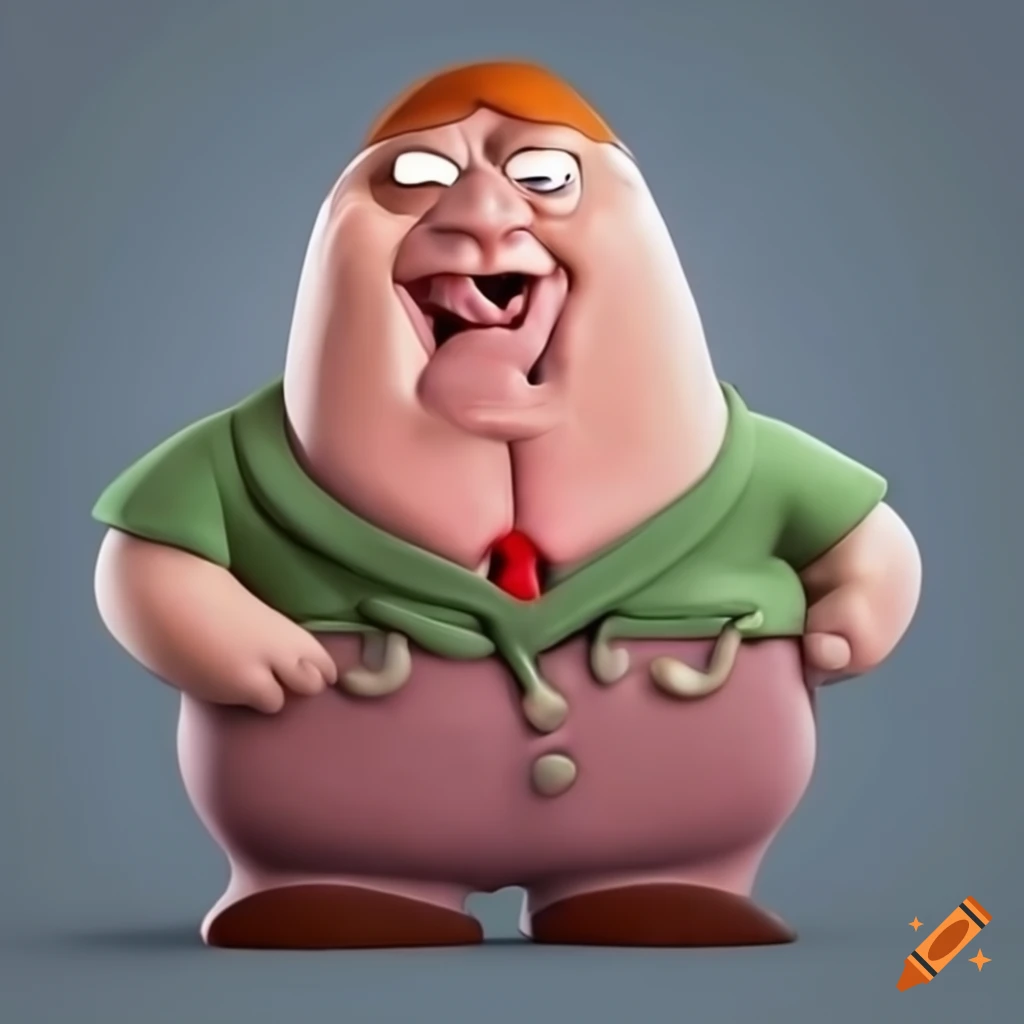 Hyper-realistic illustration of peter griffin character on Craiyon
